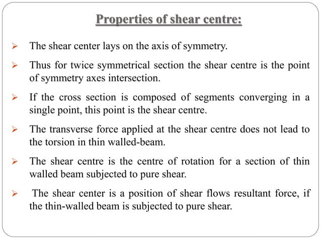 SHEAR CENTRE | PPTX | Physics | Science