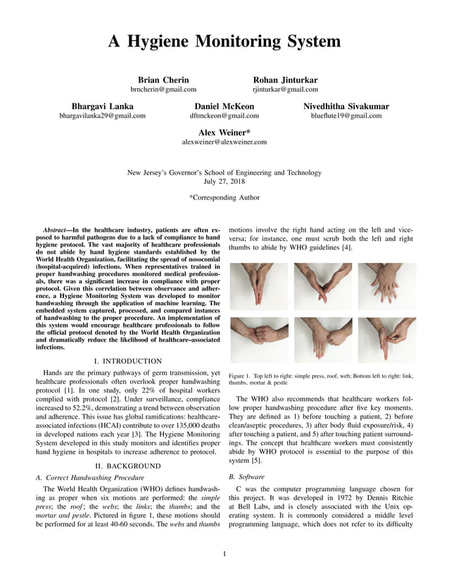 A Hygiene Monitoring System | PDF