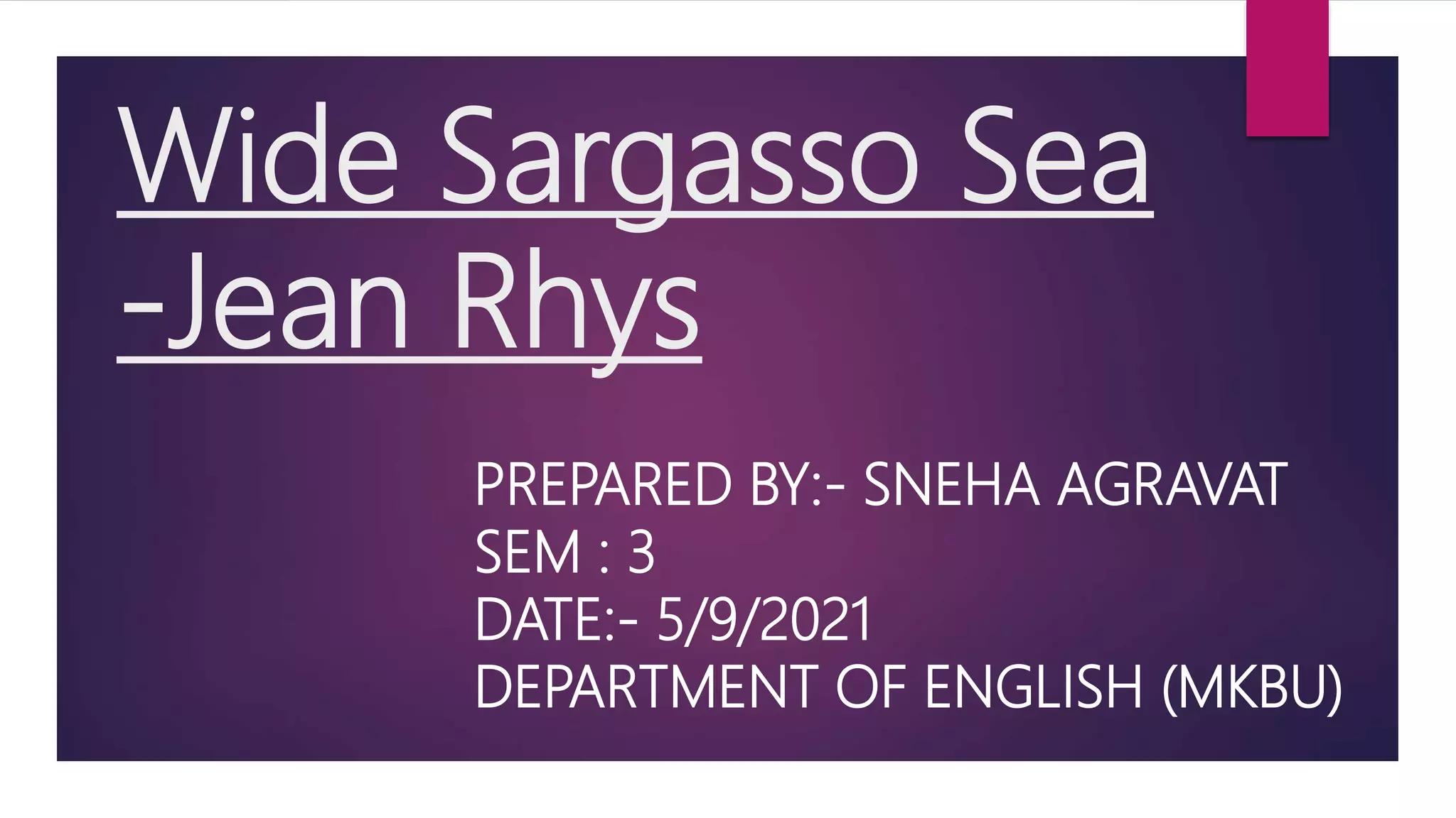 wide_sargasso_sea_by_jean_rhys | PPT