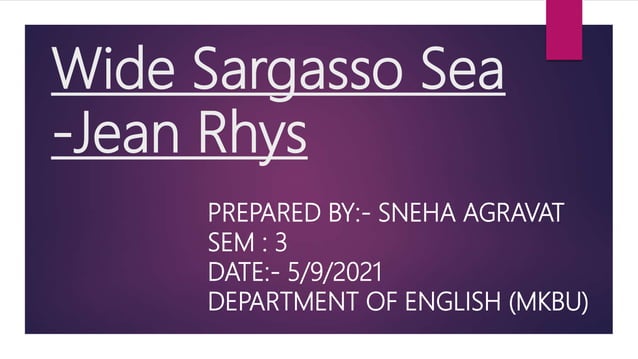 wide_sargasso_sea_by_jean_rhys | PPT