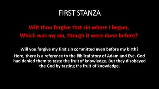 A Hymn to God the Father by John Donne Theme Summary Analysis II John ...