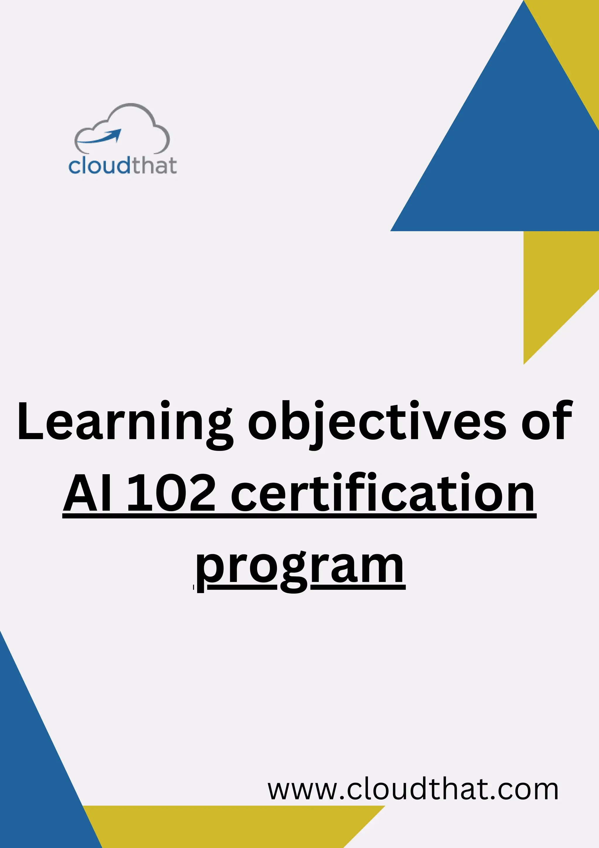 Learning objectives of AI 102 certification program | PDF | Artificial ...