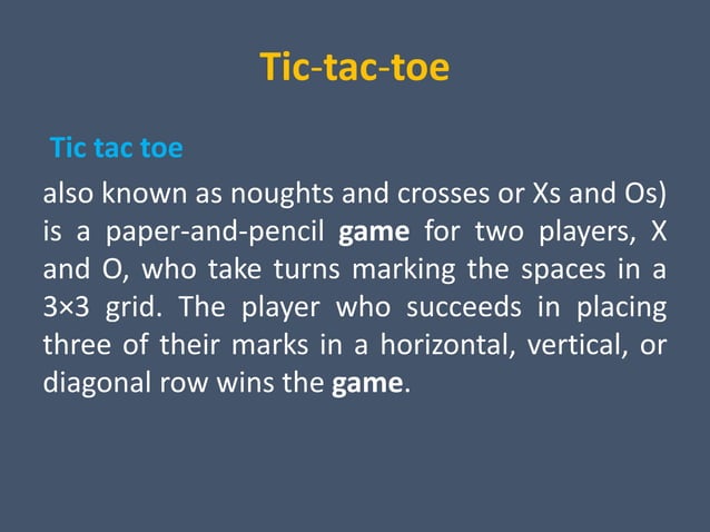 Tic Tac Toe | PPTX