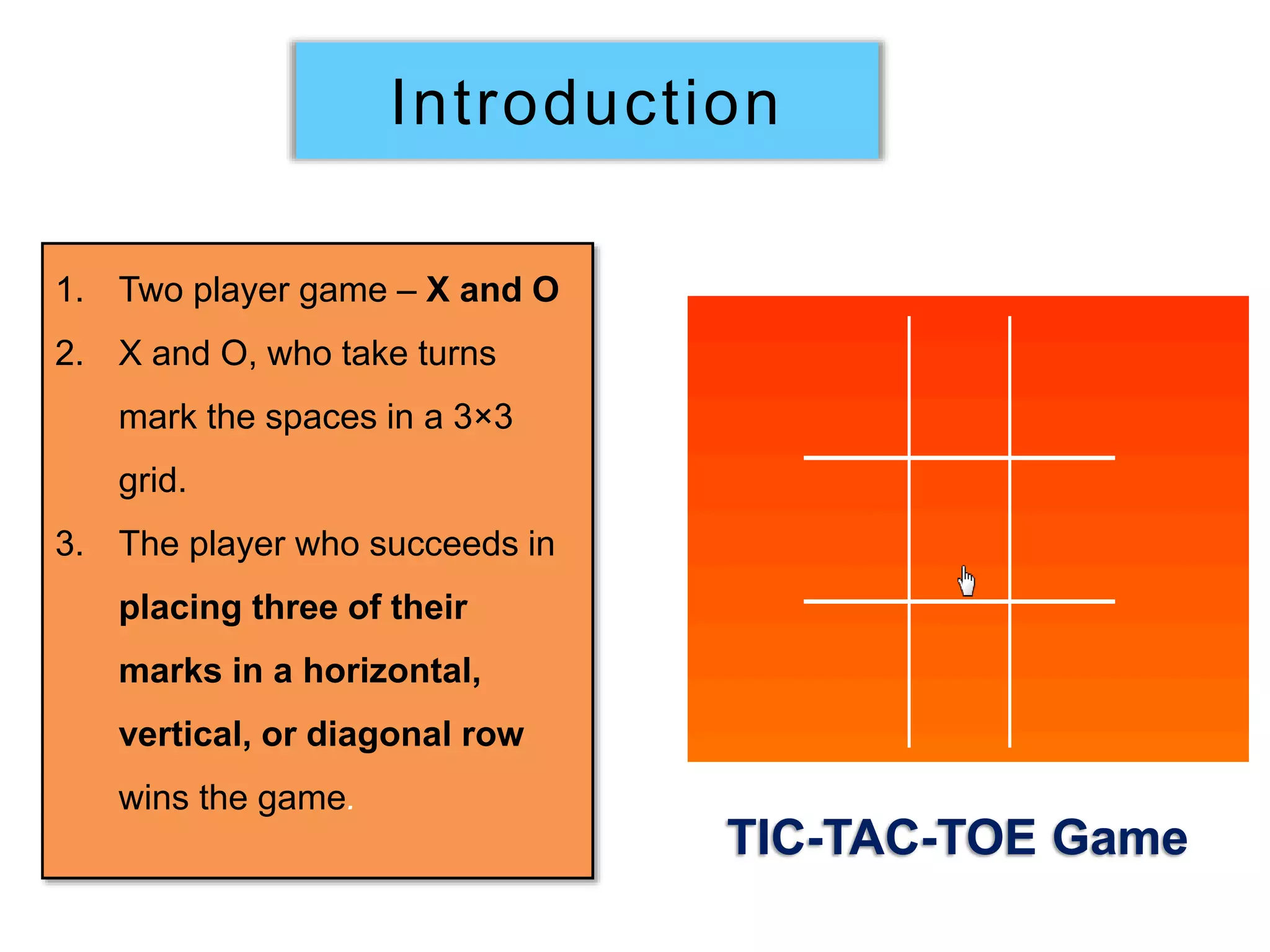 Artificial Intelligence- TicTacToe game | PPTX