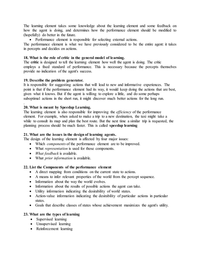 ARTIFICIAL INTELLIGENCE - SHORT NOTES | PDF