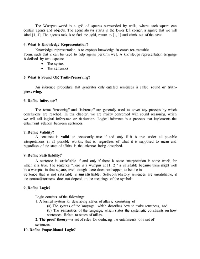 ARTIFICIAL INTELLIGENCE - SHORT NOTES | PDF