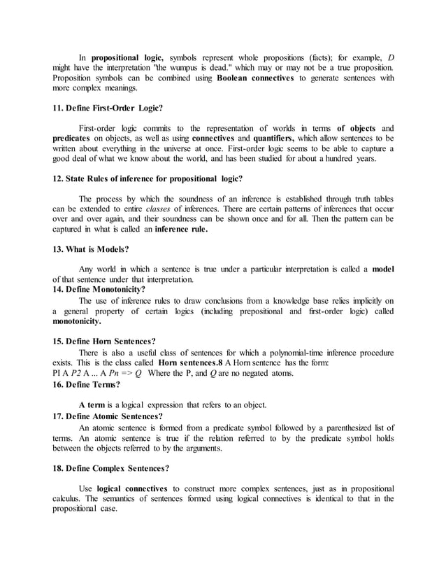 ARTIFICIAL INTELLIGENCE - SHORT NOTES | PDF