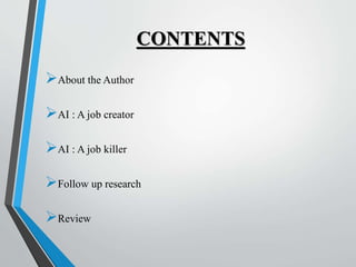 AI : A Job Killer or Creator | PPTX