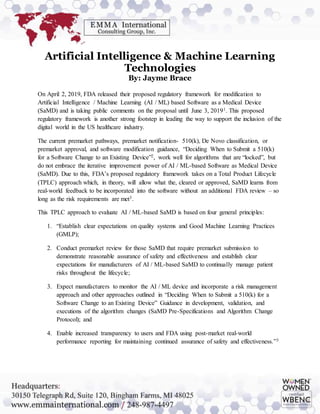 Artificial Intelligence & Machine Learning Technologies | PDF