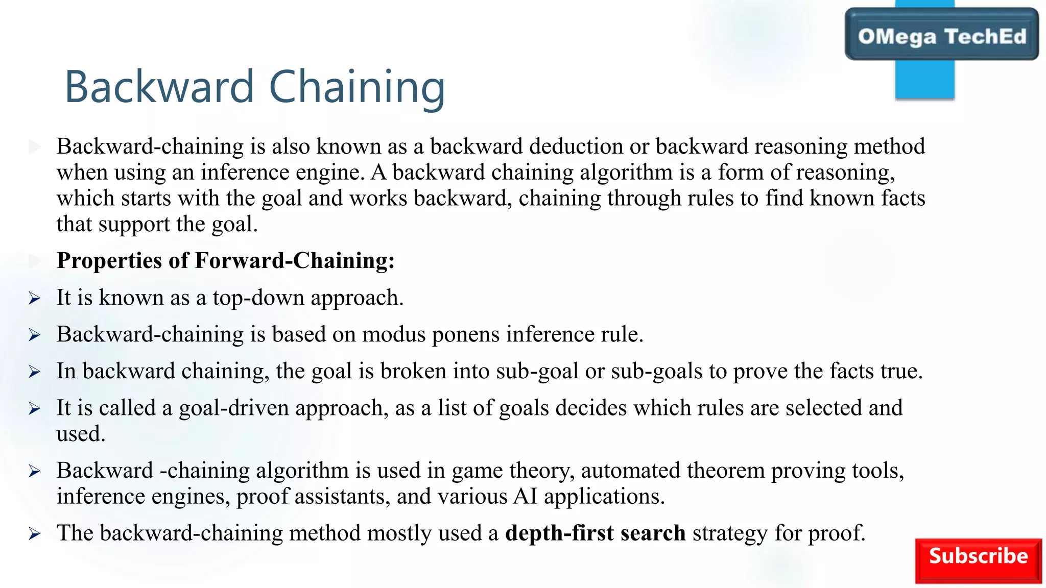 Forward and Backward chaining in AI | PPTX
