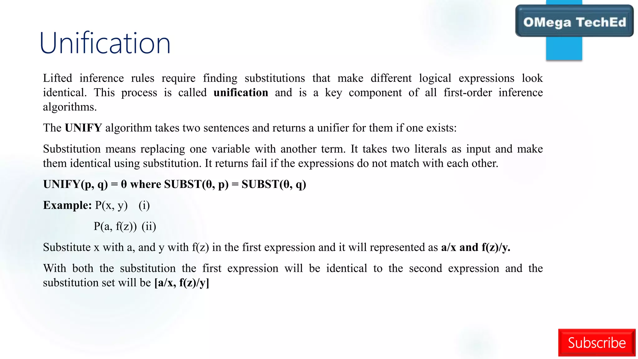 Unification and Lifting | PPTX