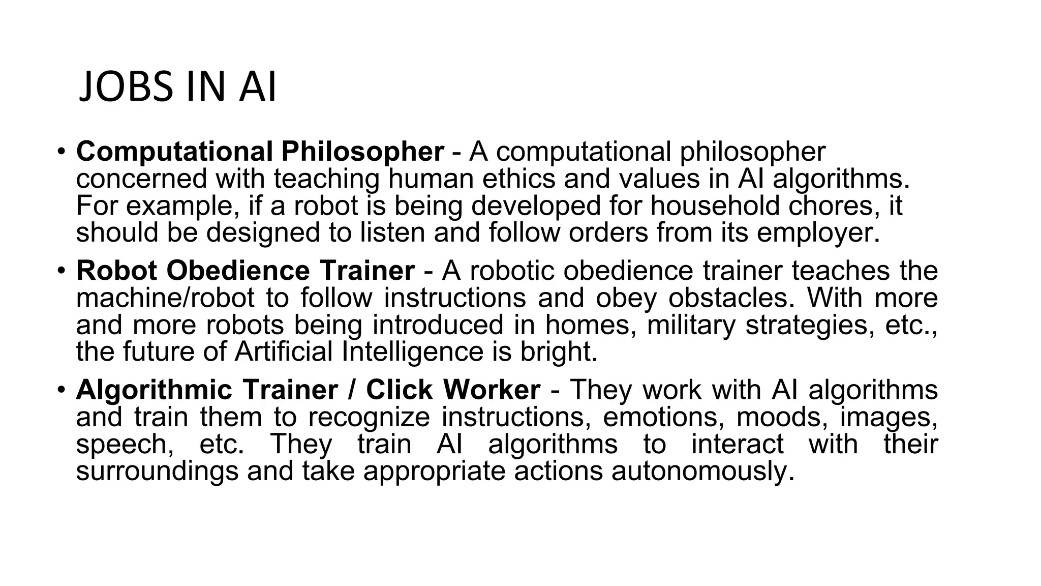 Artificial intelligence and it's future of work | PPTX