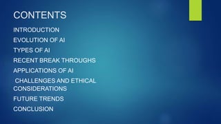 Advancements in Artificial intelligence | PPTX