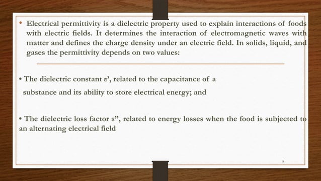 electrical properties of food materialss | PPTX