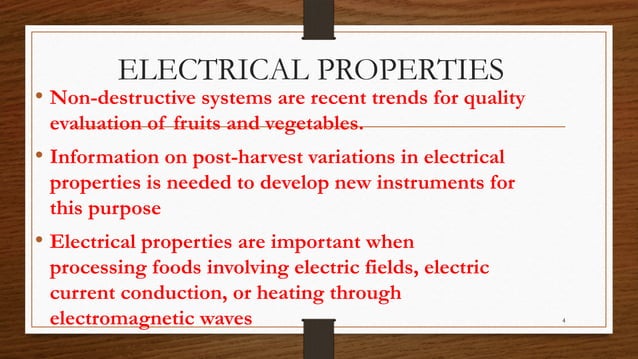 electrical properties of food materialss | PPTX