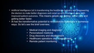 artificial intelligence in the health care | PPTX