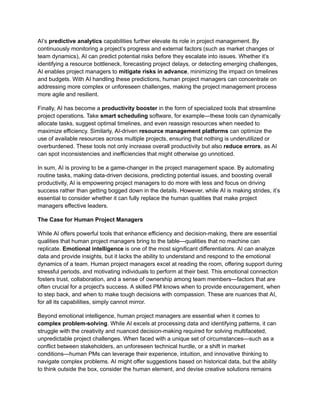 The Future of Project Management: AI vs. Human Project Managers. | PDF