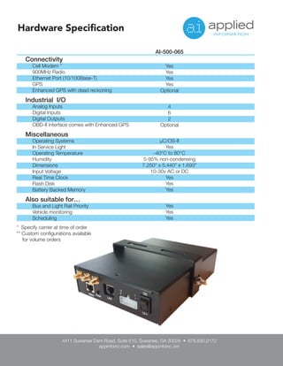 Ai 500-065 Preemption & Priority vehicle monitoring unit | PDF