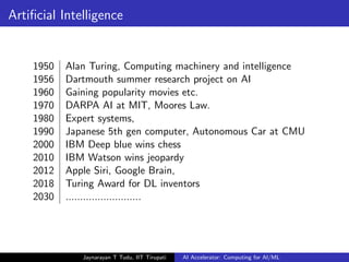 AI Accelerarator: Computing for AI/Machine Learning | PDF