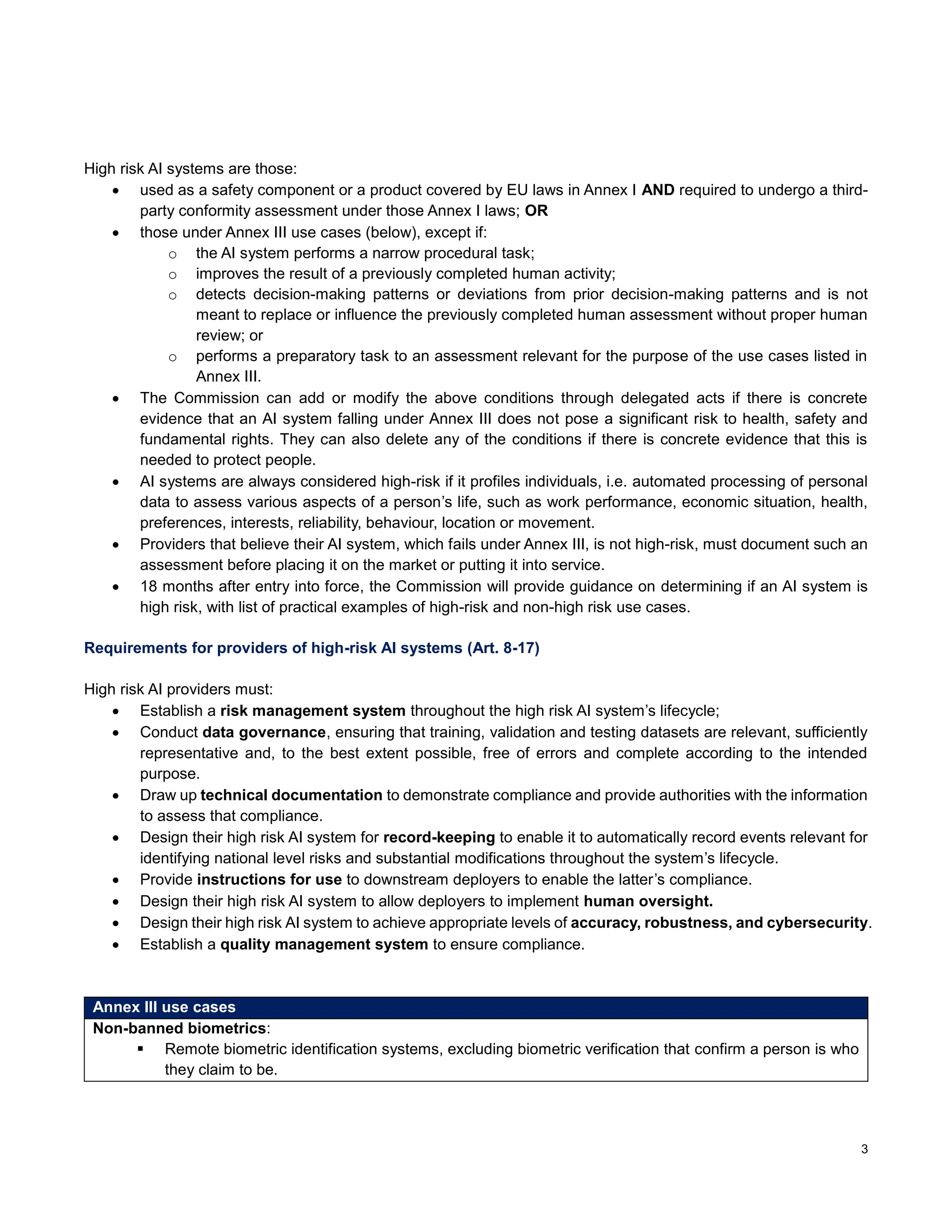 EU Artificial Intelligence Act (High-level summary of the AI Act) | DOCX