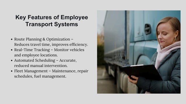 AI-Based Employee Transport Management App Development | PPT