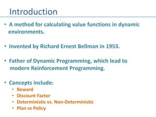 AI - Introduction to Bellman Equations | PPTX