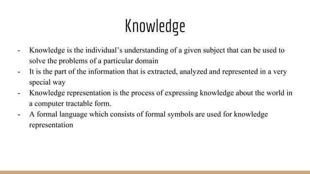 Knowledge Representation, Inference and Reasoning | PPT