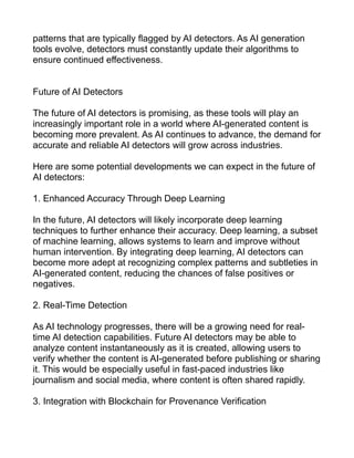 AI Detector How Do AI Detectors Work? Pattern Recognition | PDF