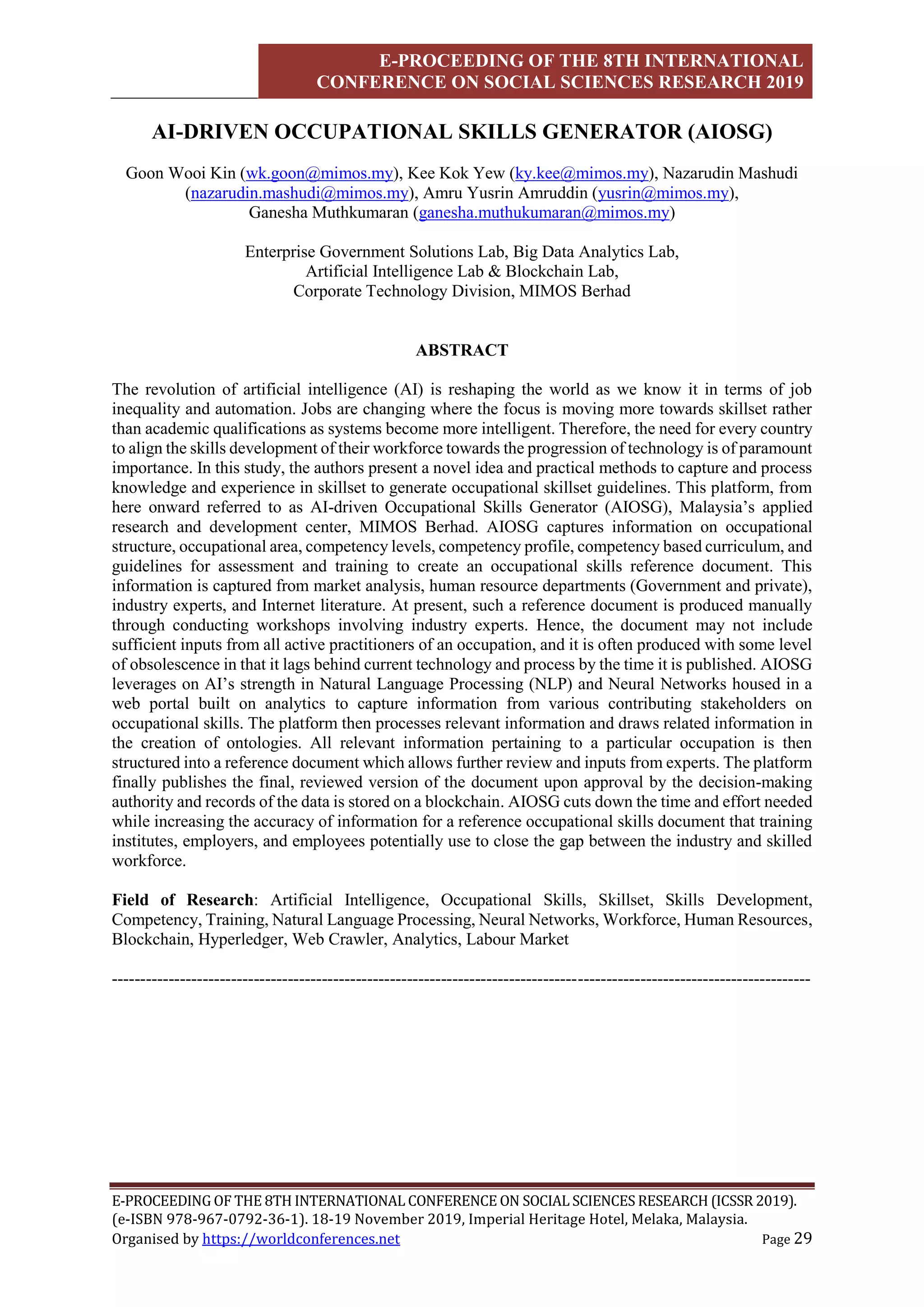 Ai driven occupational skills generator | PDF