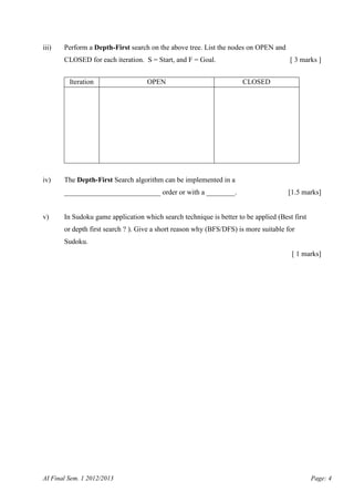 SCSJ3553 - Artificial Intelligence Final Exam paper - UTM | DOCX