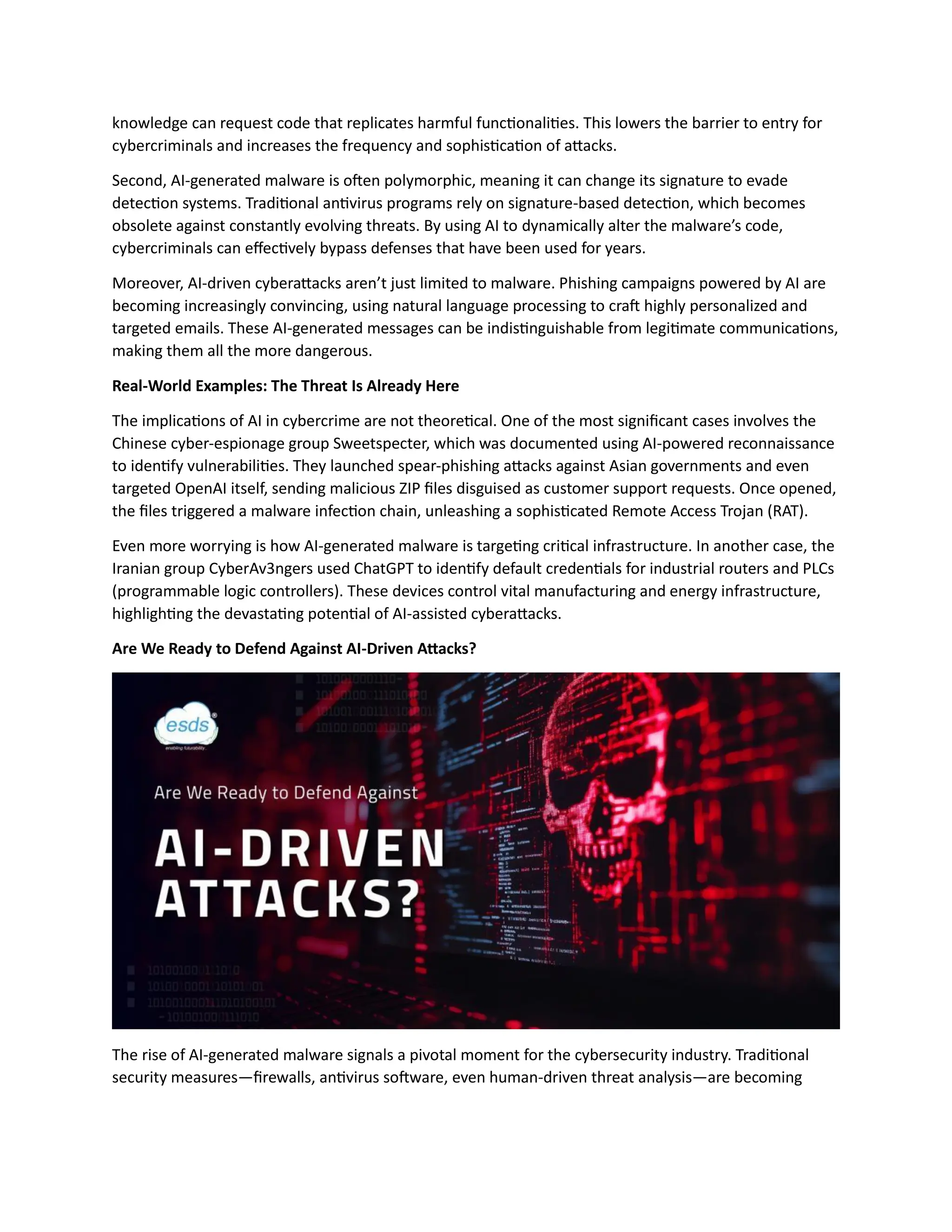 AI-Generated Malware: Preparing for the Next Wave of Cyber Threats | PDF