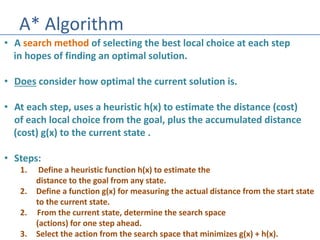 AI Greedy and A-STAR Search | PPTX | Physics | Science