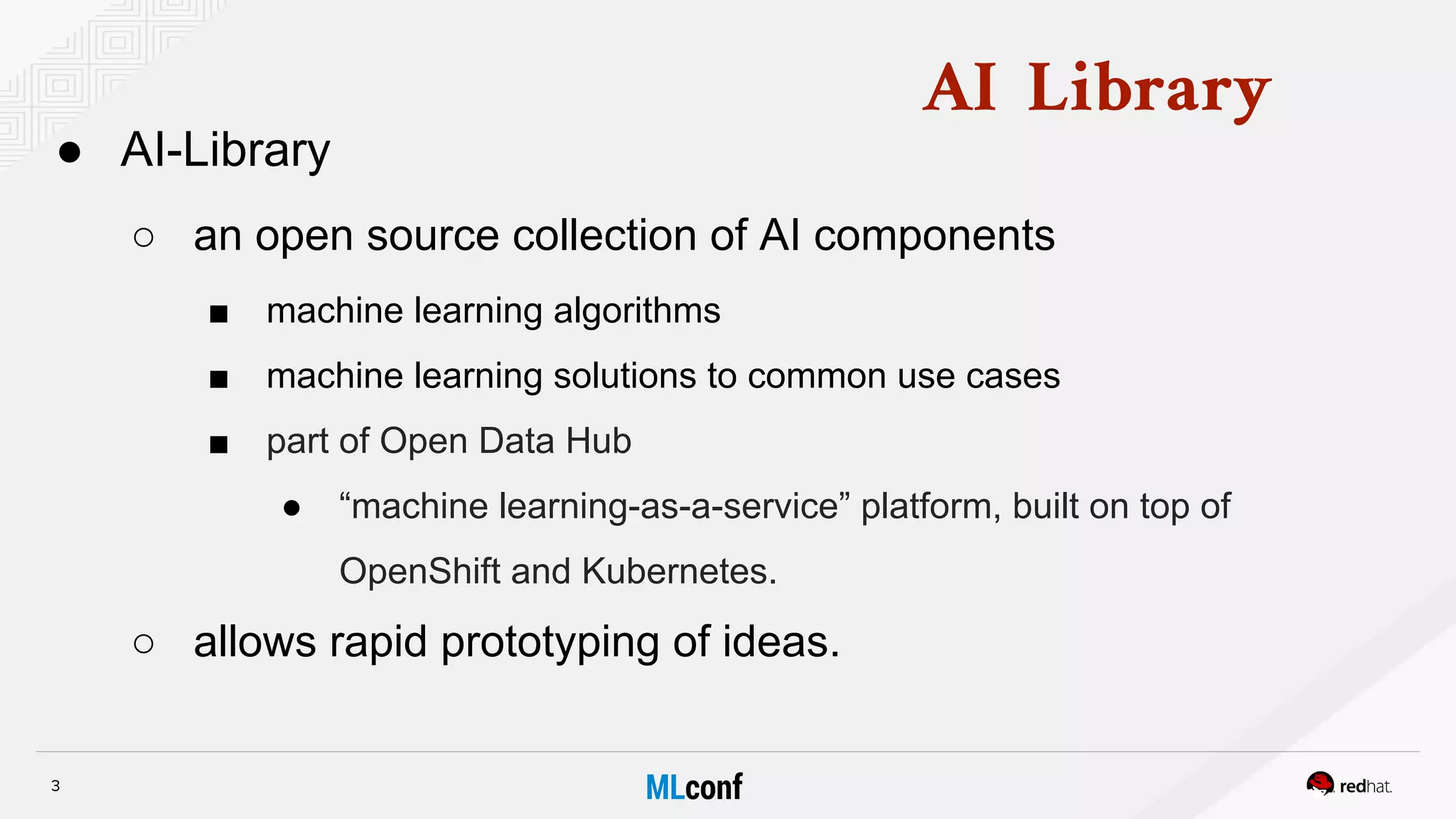 AI Library - An Open Source Machine Learning Framework | PPT