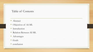 Artificial intelligence and machine learning | PPTX