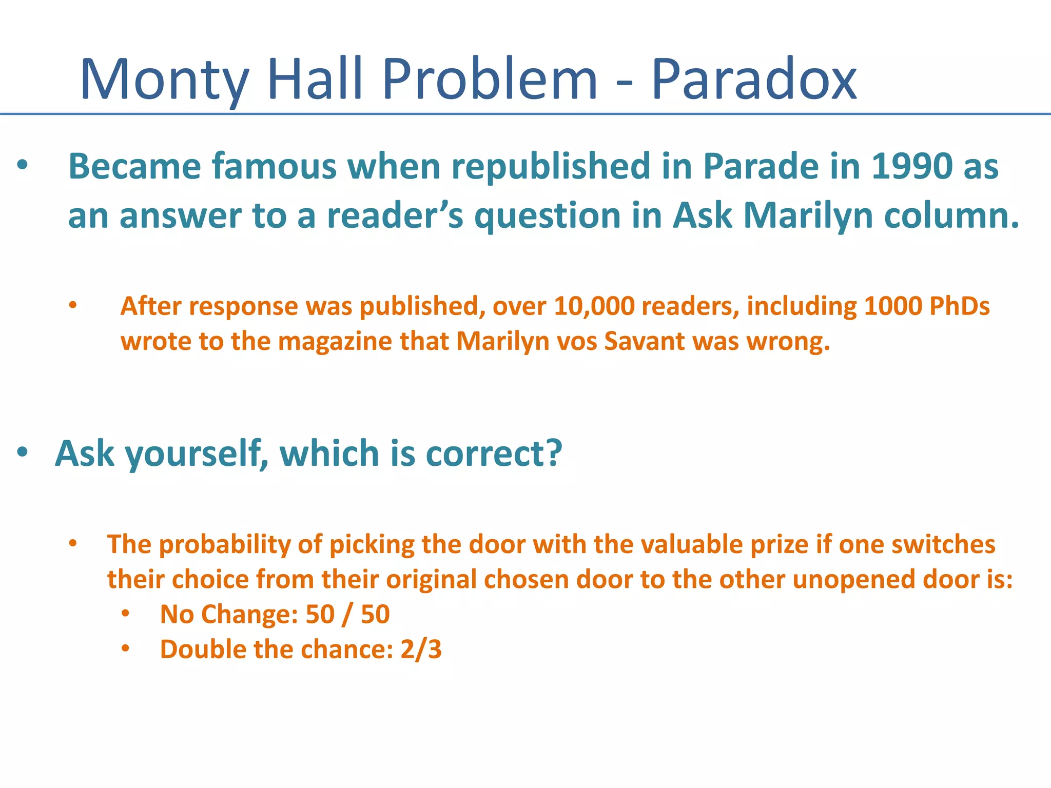 AI - Monty Hall Paradox | PPTX