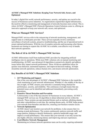 AI-NOC's Managed NOC Solutions Keeping Your Network Safe, Secure, and ...