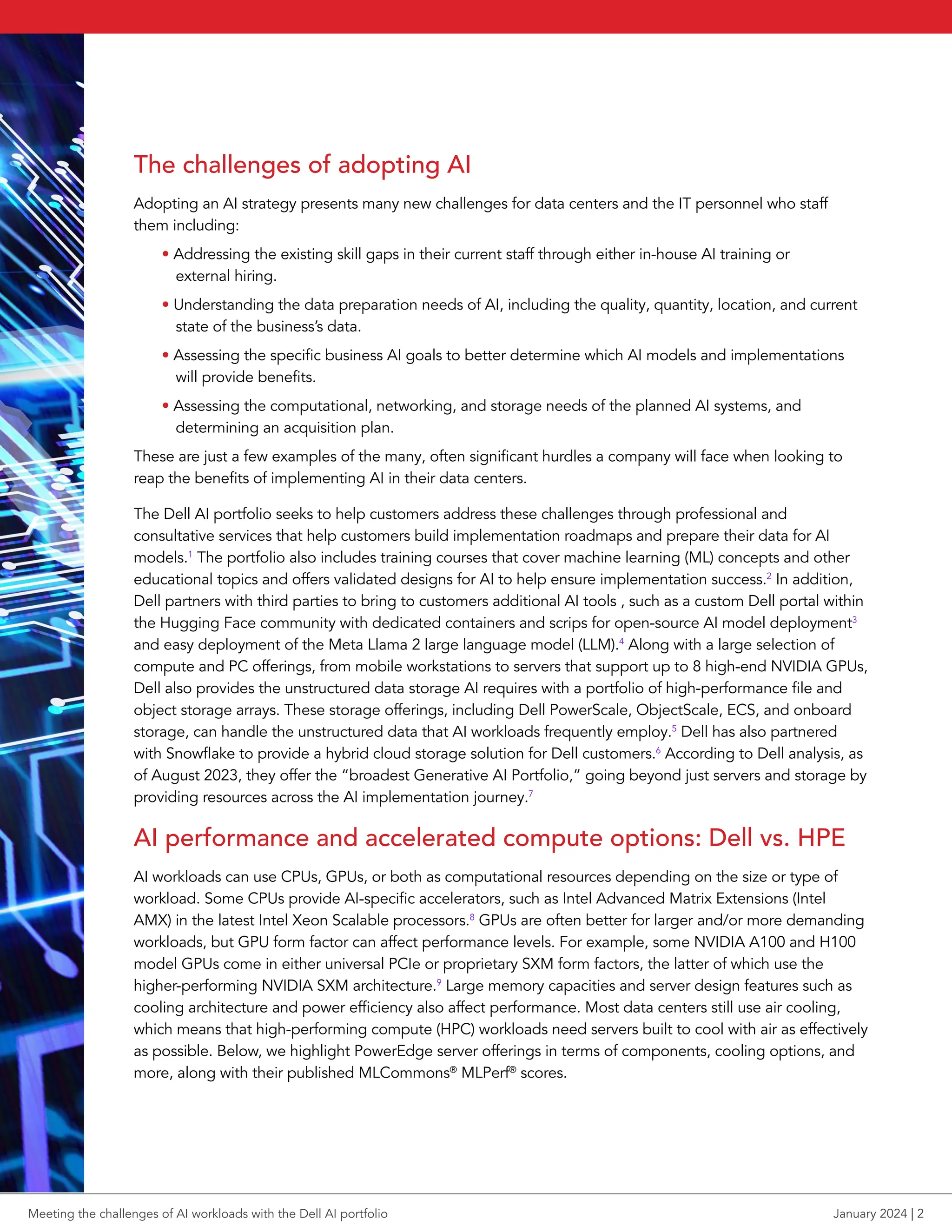 Meeting the challenges of AI workloads with the Dell AI portfolio | PDF