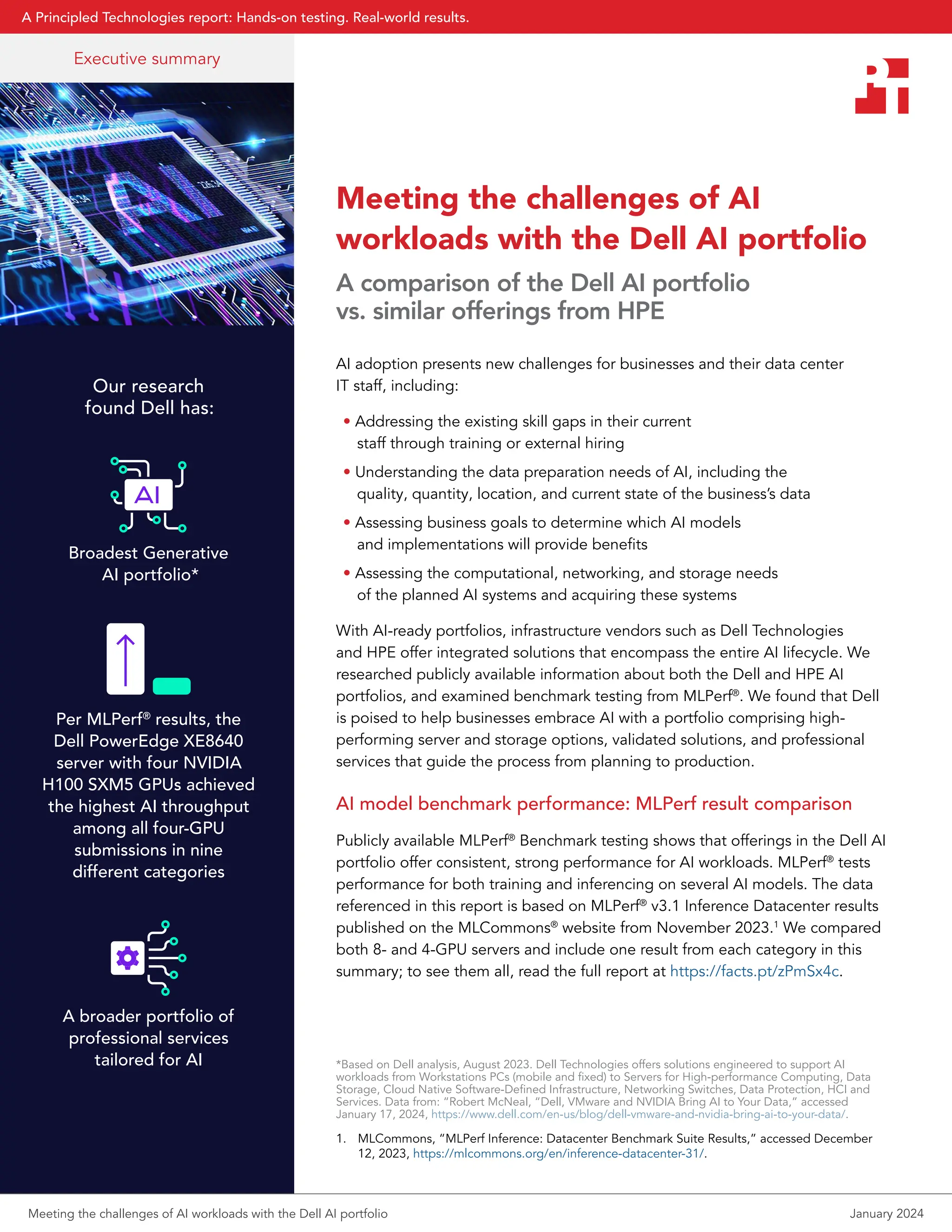 Meeting the challenges of AI workloads with the Dell AI portfolio - Summary | PDF