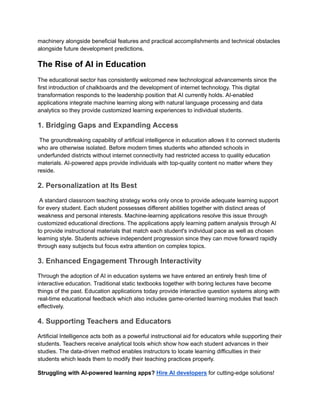 AI-Powered Education Apps: Shaping the Future of Learning in 2025 | PDF