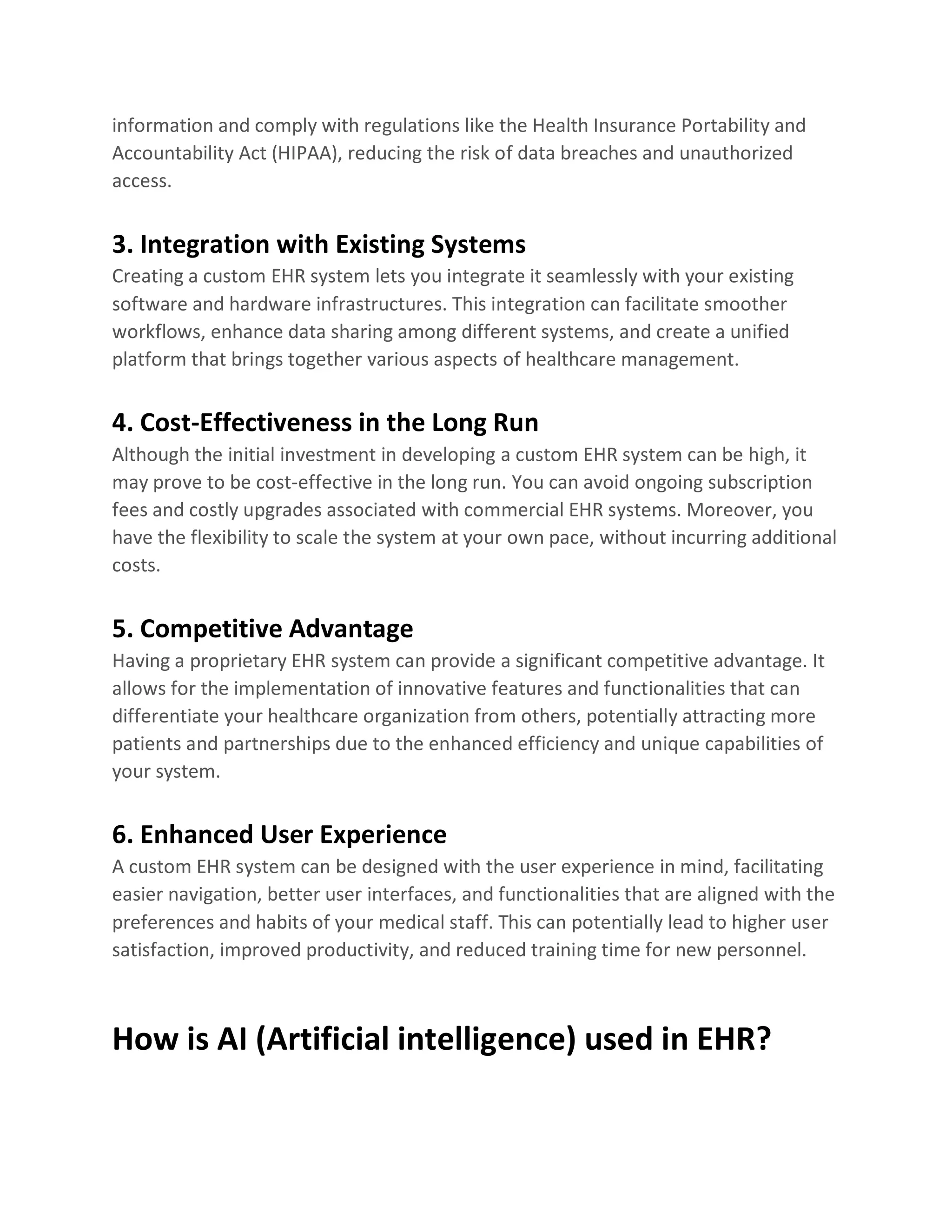 AI-Powered EHR Software Development - Use Cases, Features, and Cost | PDF