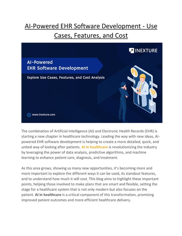 AI-Powered EHR Software Development - Use Cases, Features, and Cost ...