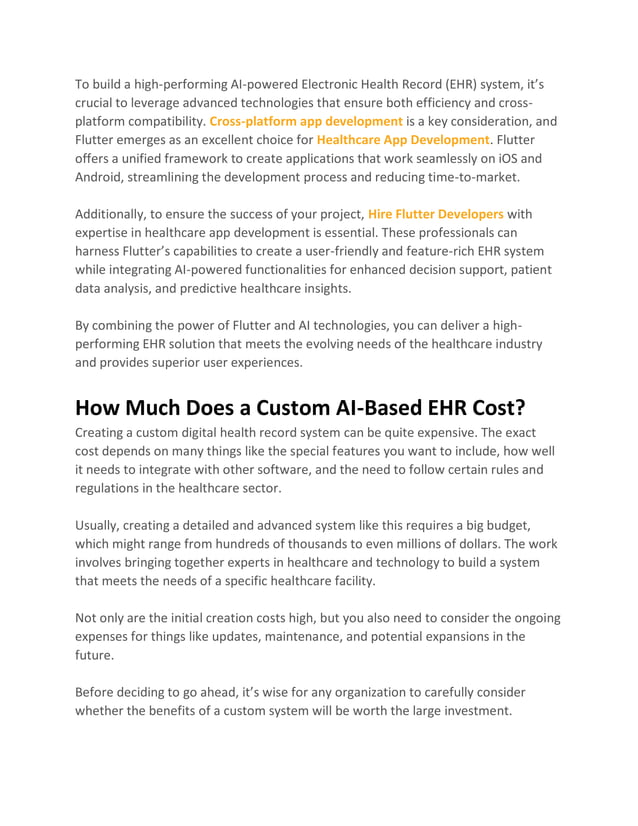 AI-Powered EHR Software Development - Use Cases, Features, and Cost | PDF | Healthcare Industry ...