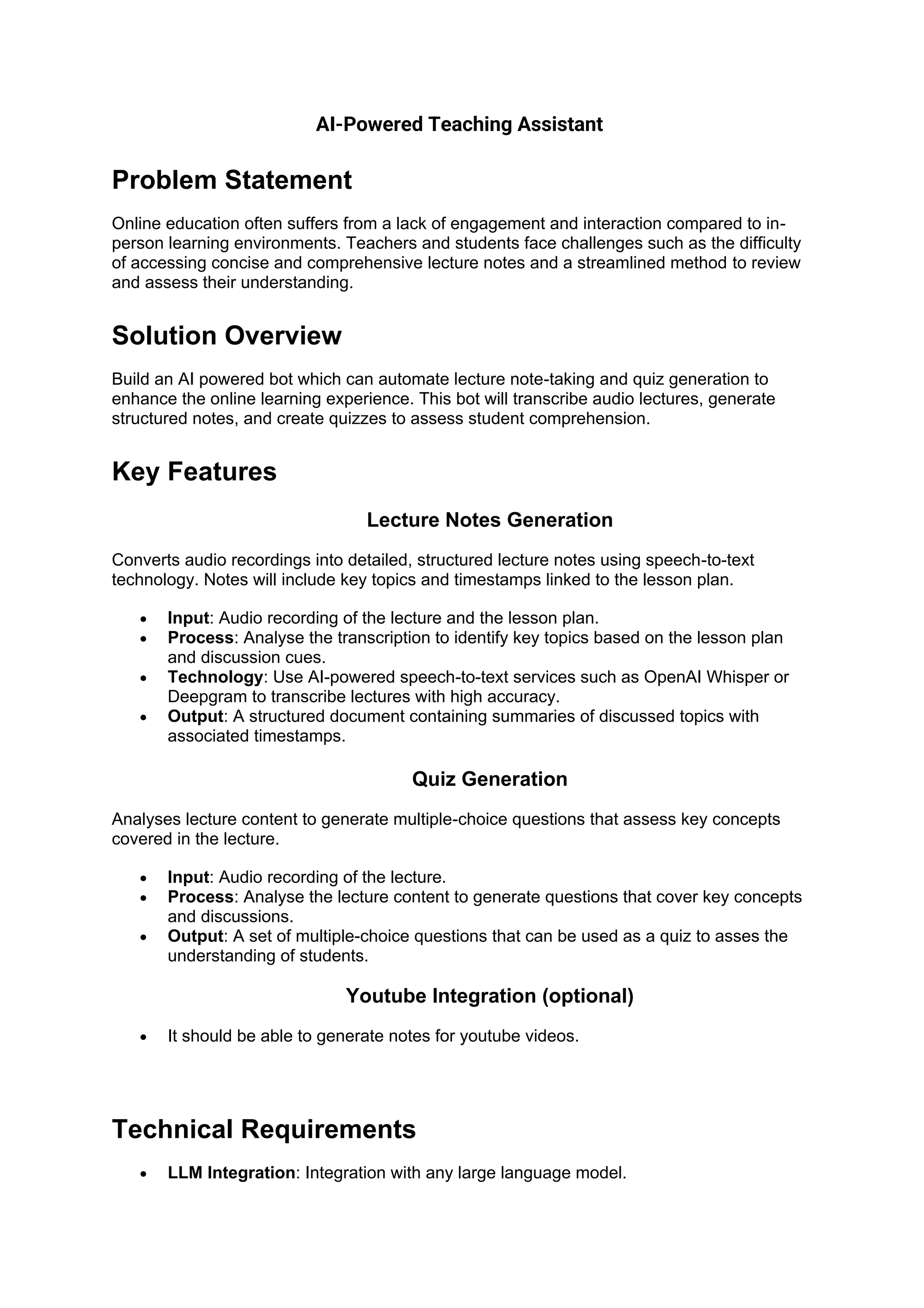 AI-Powered Teaching Assistant-requirements | PDF | Free Download