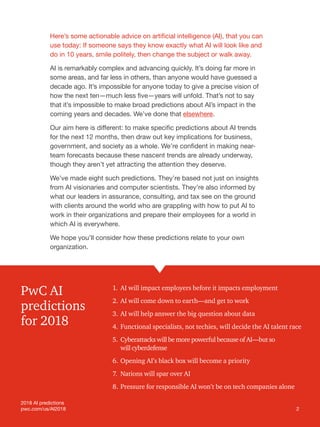 Ai - Artificial Intelligence predictions-2018-report - PWC | PDF | Internet | Computing