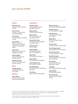 Ai - Artificial Intelligence predictions-2018-report - PWC | PDF ...