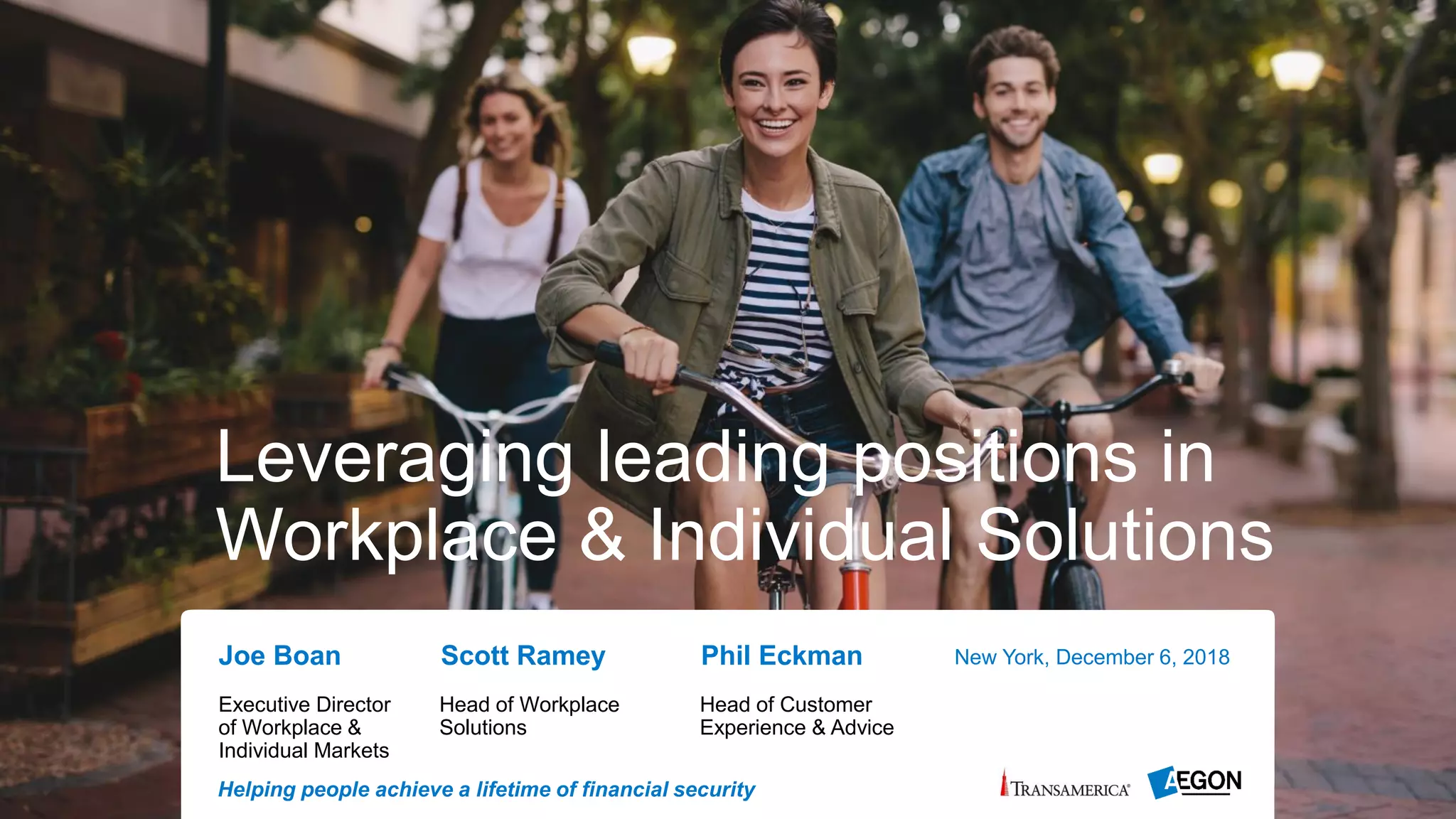 Aegon Americas: Leveraging leading positions in workplace and ...