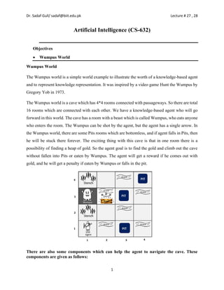AI-WK-14-Lec-27-28-Wumpus world.pdf realated to ai wumpus world.... | PDF