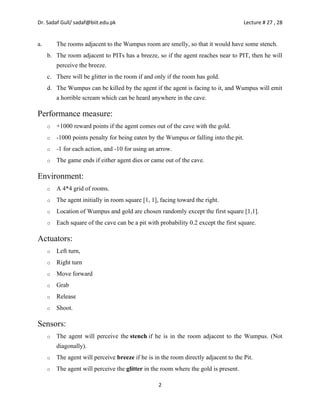 AI-WK-14-Lec-27-28-Wumpus world.pdf realated to ai wumpus world.... | PDF