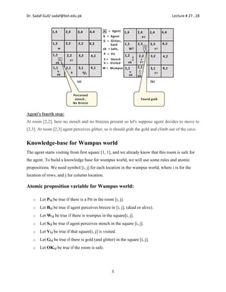 AI-WK-14-Lec-27-28-Wumpus world.pdf realated to ai wumpus world.... | PDF