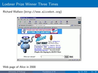 Foundations of Artificial Intelligence 1. Introduction Organizational ...